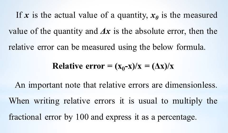 How Do You Calculate Percent Error And Absolute Error 